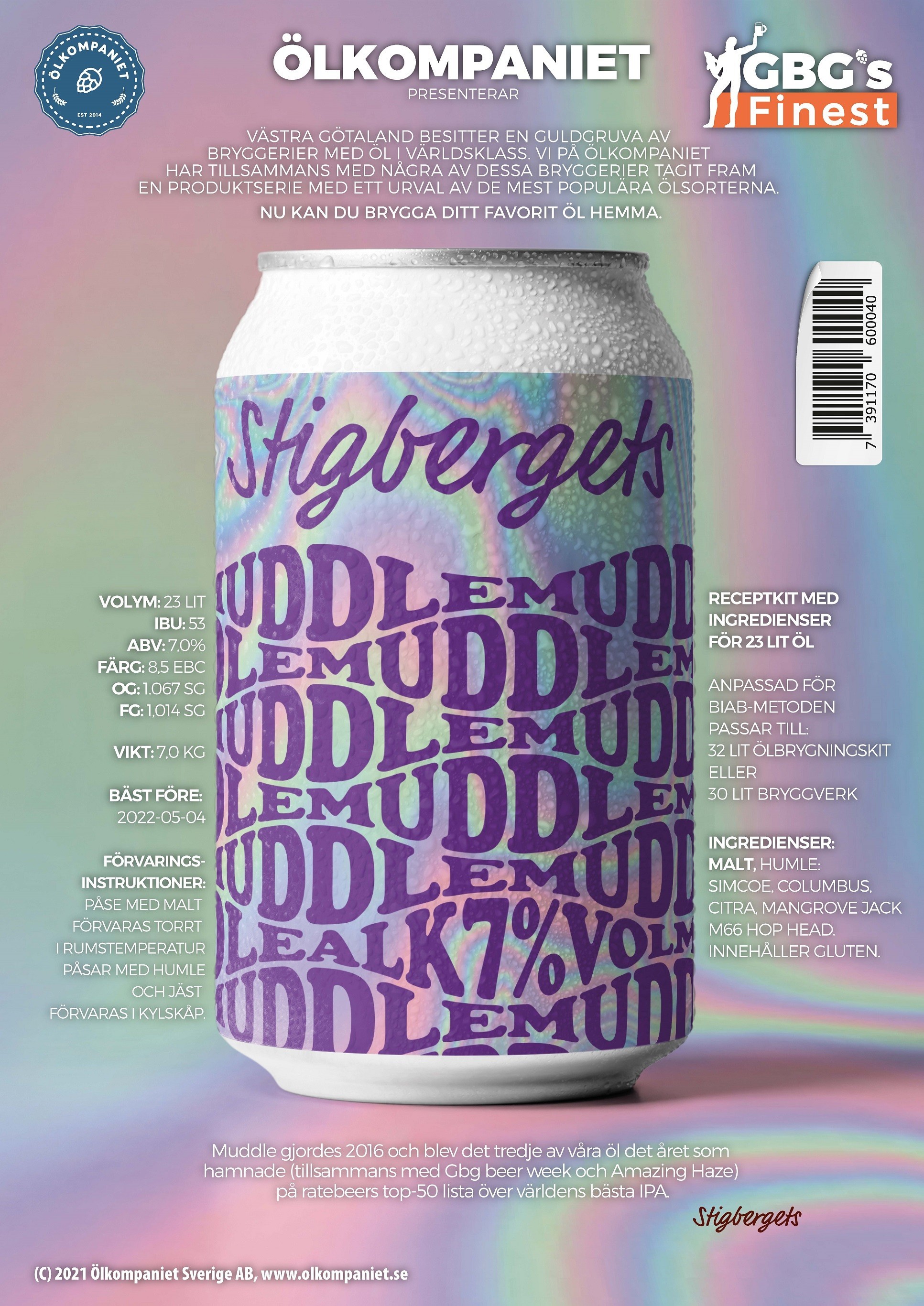 Receptkit - Stigbergets Muddle - 10 Liter